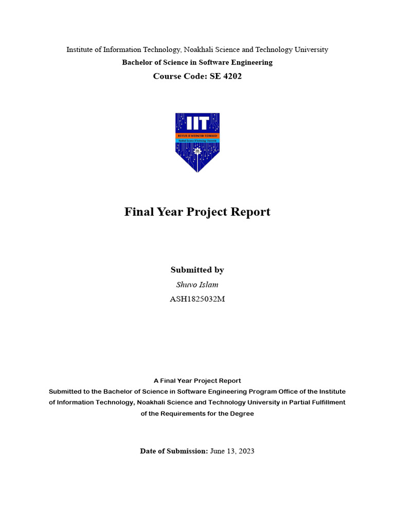 FinalReport(ShuvoIslam) | PDF | Project Management | Agile Software Development