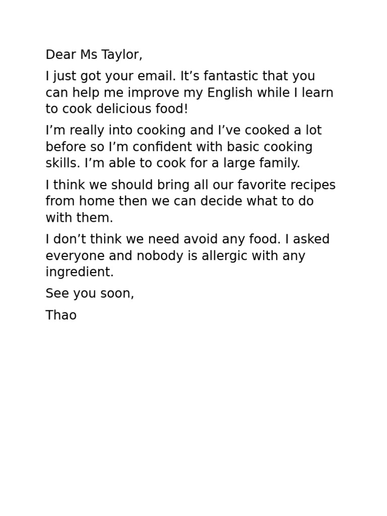 Dear Ms Taylor | PDF