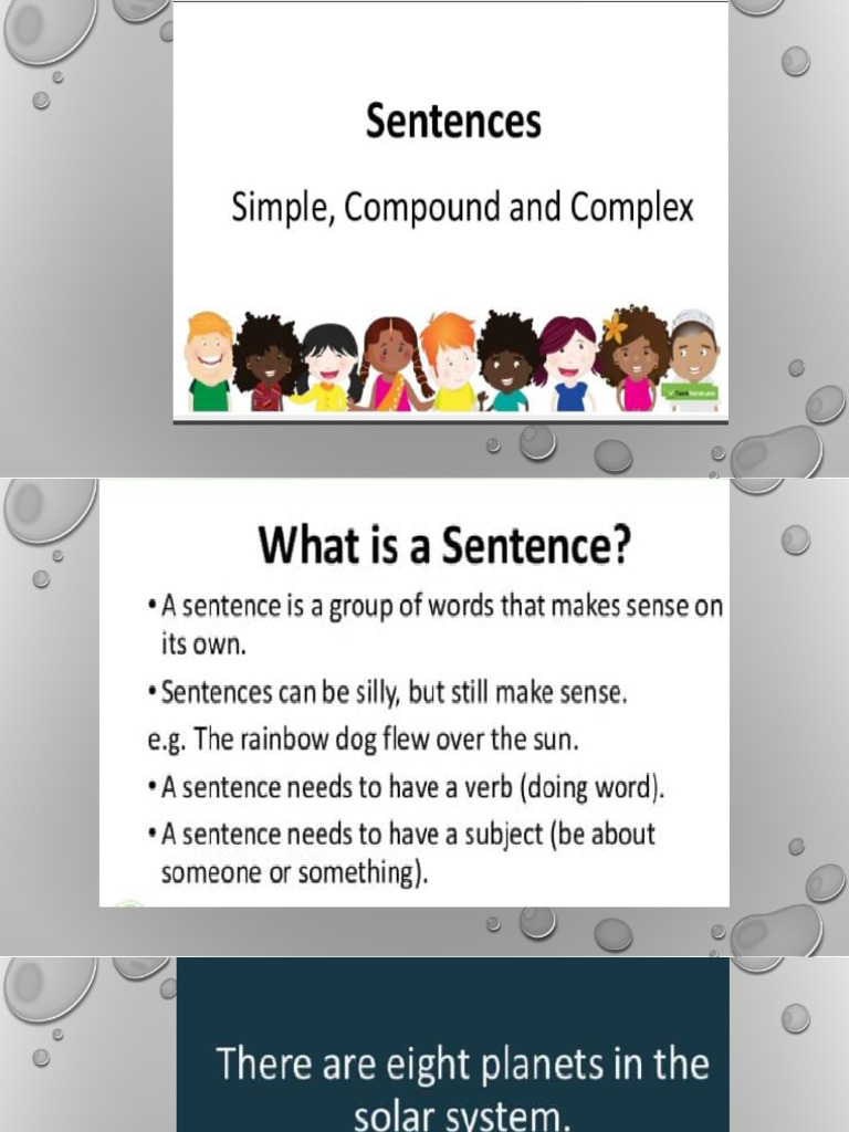 TYPES of SENTENCES (Simple, Compound, Complex) | PDF