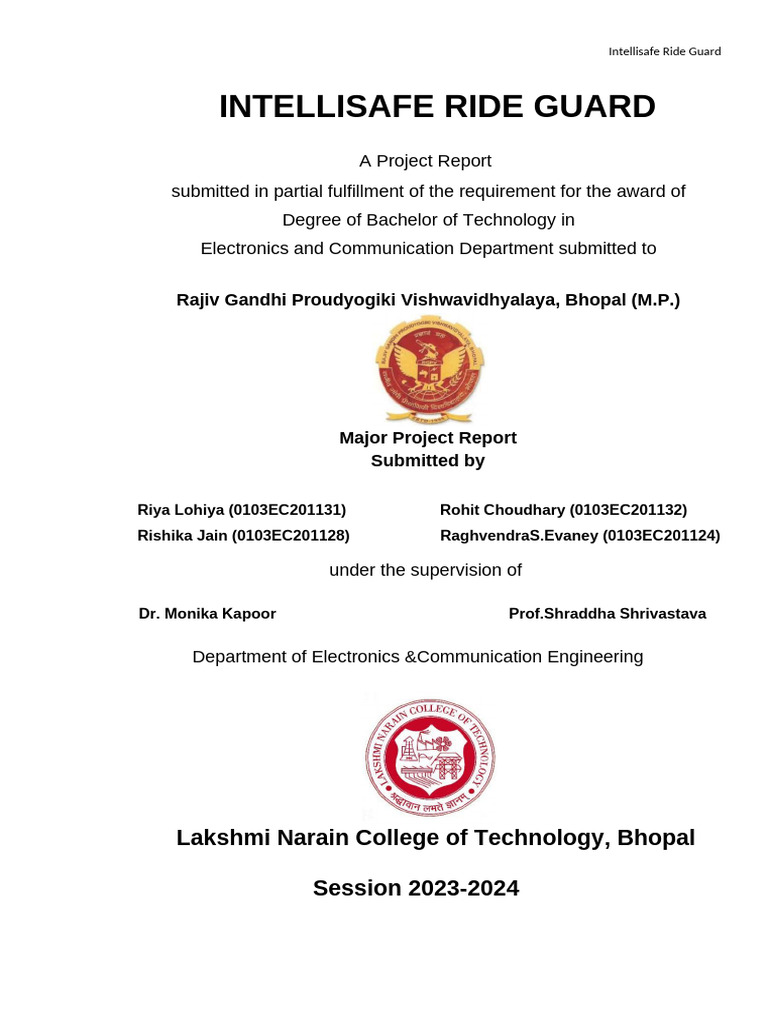 Intellisafe Ride Guard | PDF | Augmented Reality | Arduino