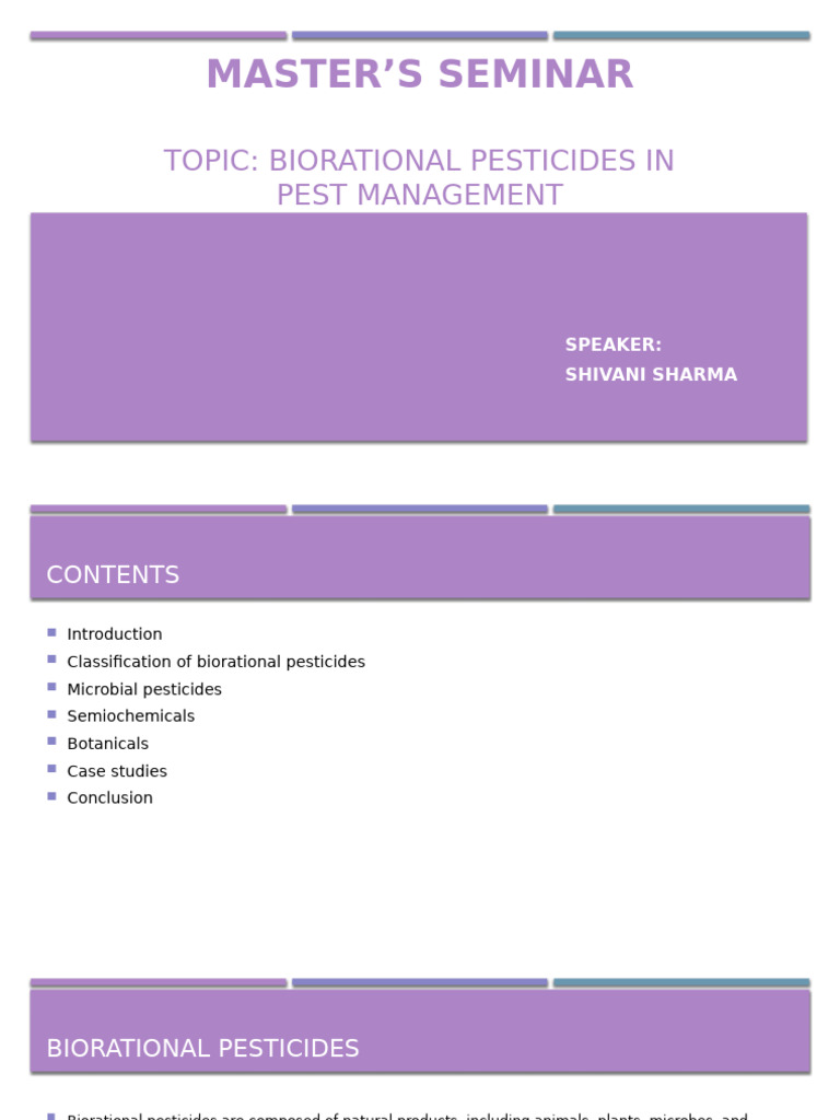 Biorational Pesticides in Pest Management | PDF | Pheromone | Bacillus