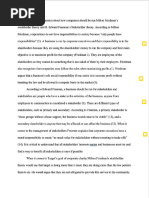 Freeman's Stakeholder Theory Overview | PDF