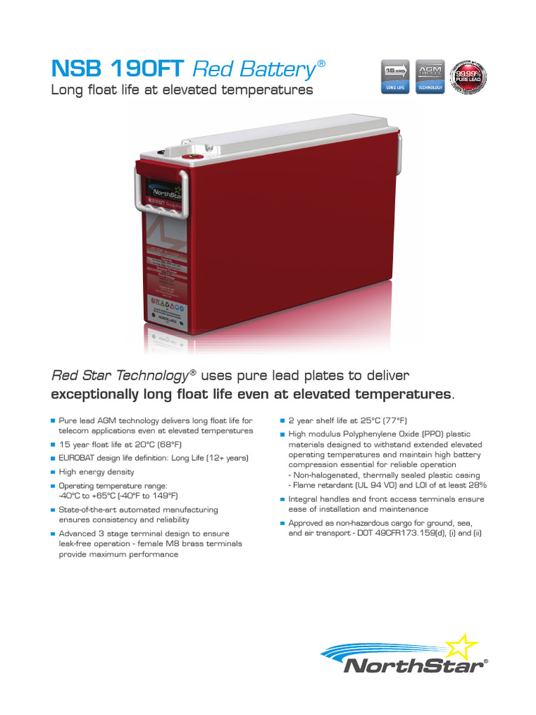 NSB 190FT Red Battery (SES-546-08) Netsphere | PDF | Electricity ...