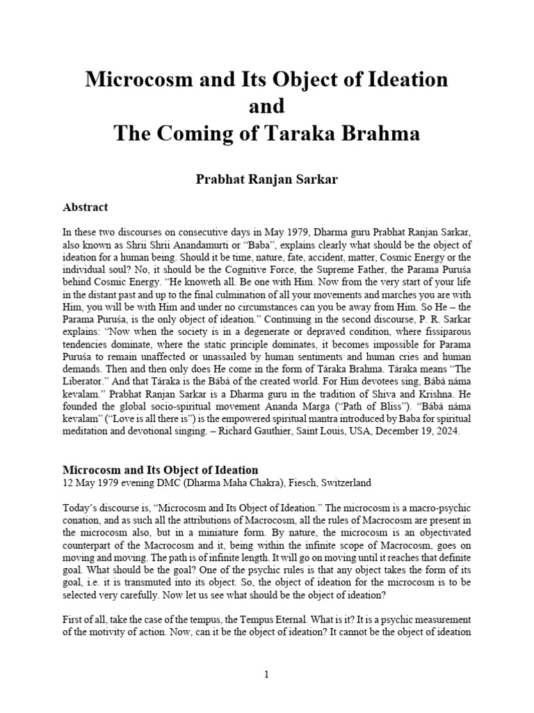 Microcosm and Its Object of Ideation and | PDF