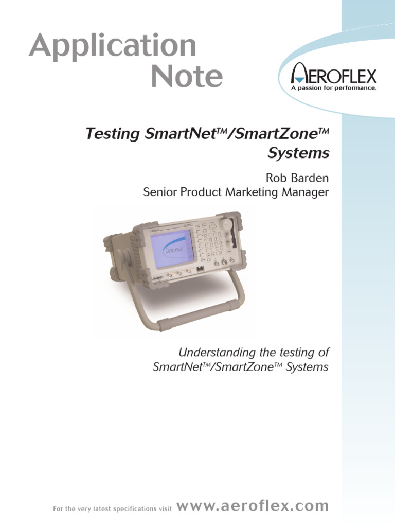 IFR 2975 Testing-Smartnet-Smartzone-Systems-Discontinued-Application ...