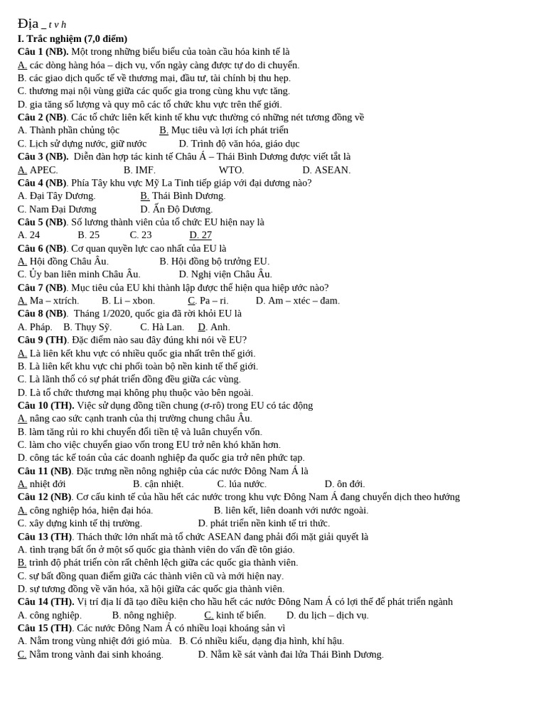 Địa - CK1 11 | PDF