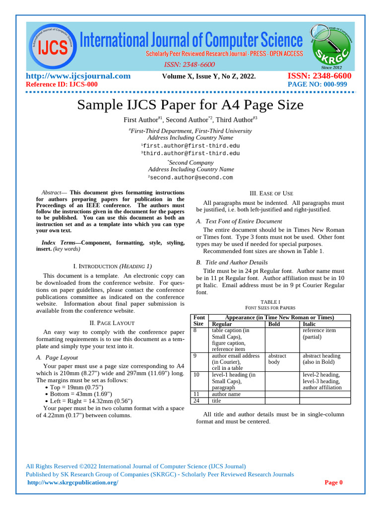 IJCS Journal Paper Template 2021 | PDF | Typefaces | Text