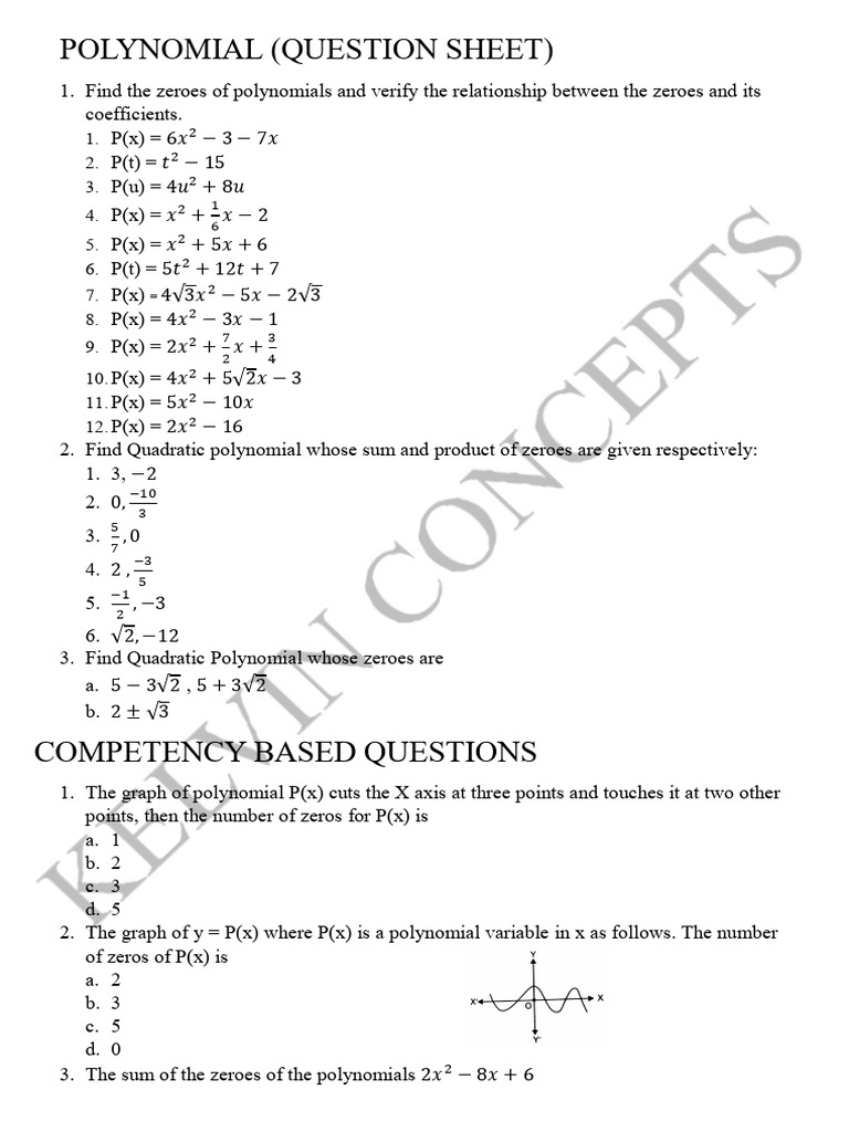 2. POLYNOMIAL | PDF | Polynomial | Zero Of A Function