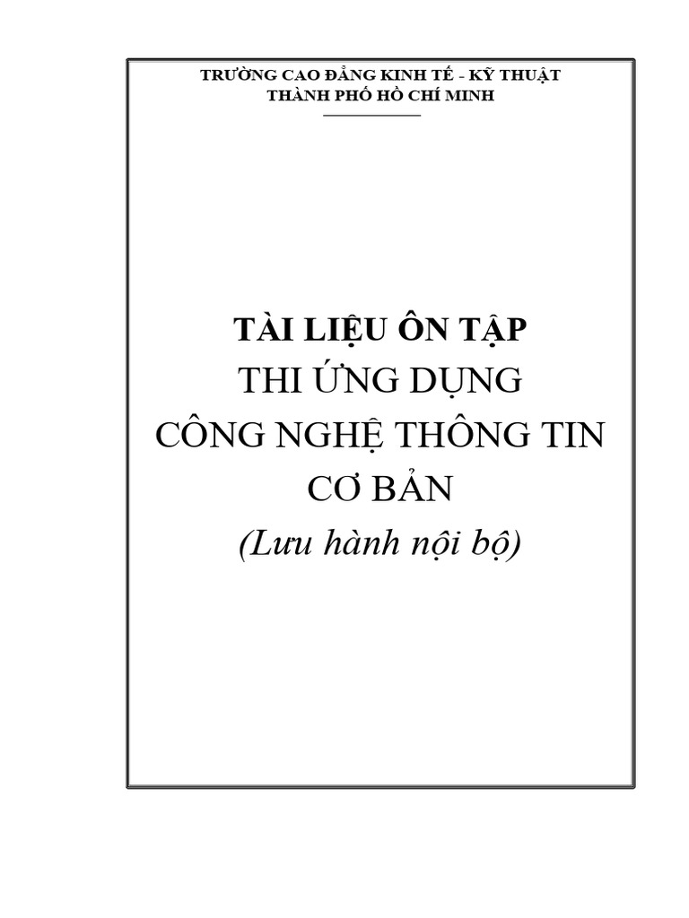 Tai Lieu On Tap UD CNTT Co Ban | PDF