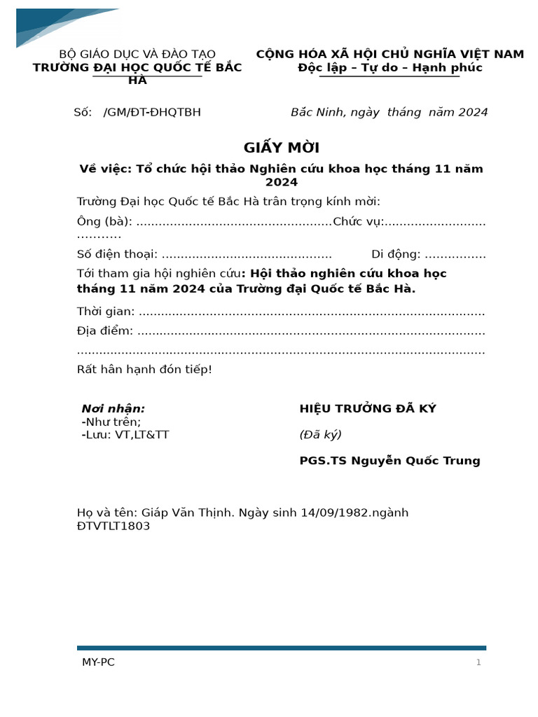 Bài TH C Hành Ms Word K18 Đ T 2 | PDF