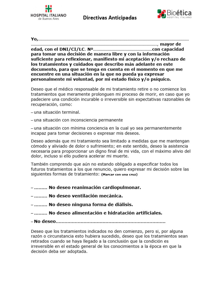 2099 Directiva Anticipada | PDF