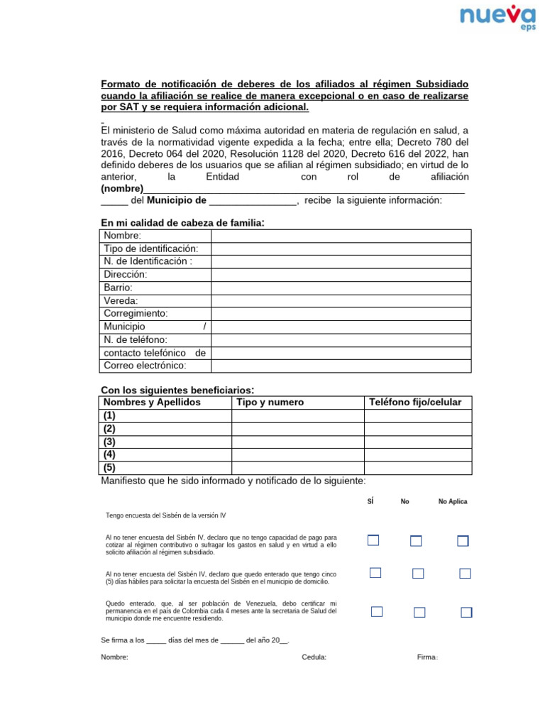 Formato Notificacion Deberes | PDF