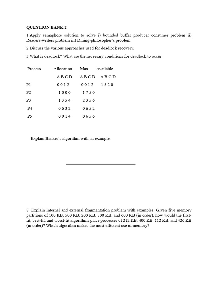 RSR - Question Bank 2 - 2024 | PDF | Operating System Technology | Computing