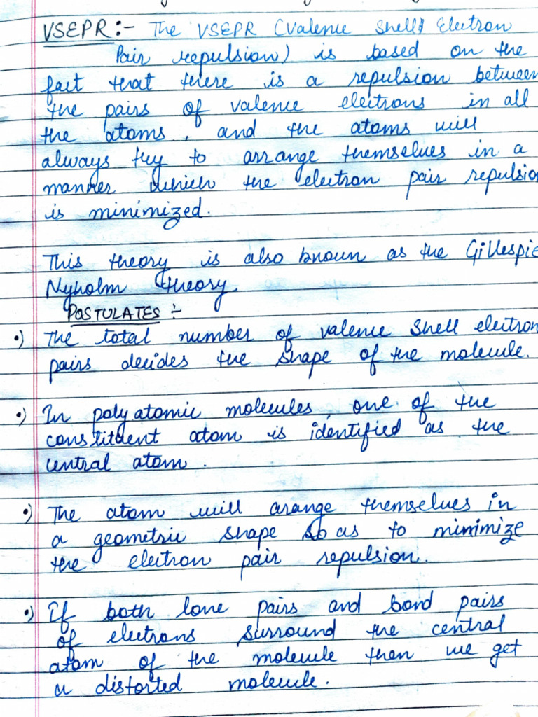 VSEPR Theory (Inorganic Chemistry) | PDF