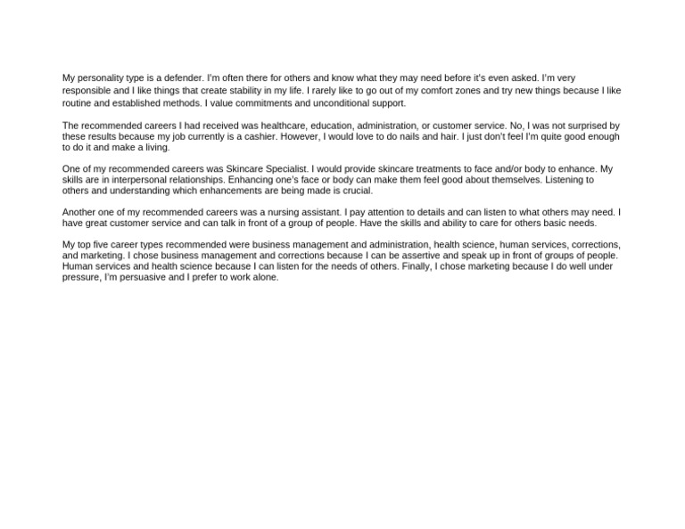 Self-Assessment Analysis Portfolio | PDF