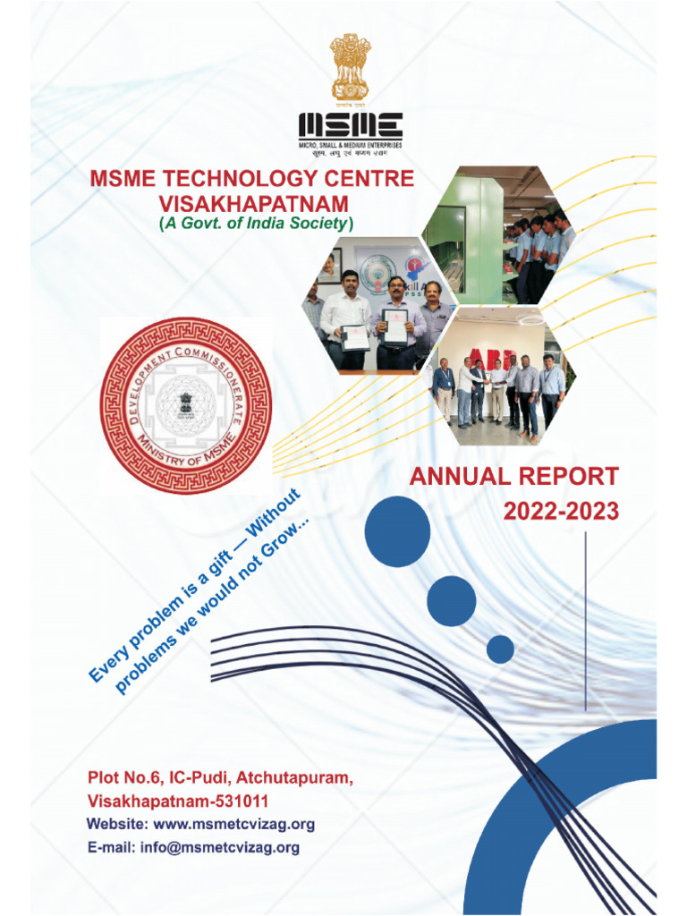 Annual Report Fy 2022 23 Msme TC V | PDF