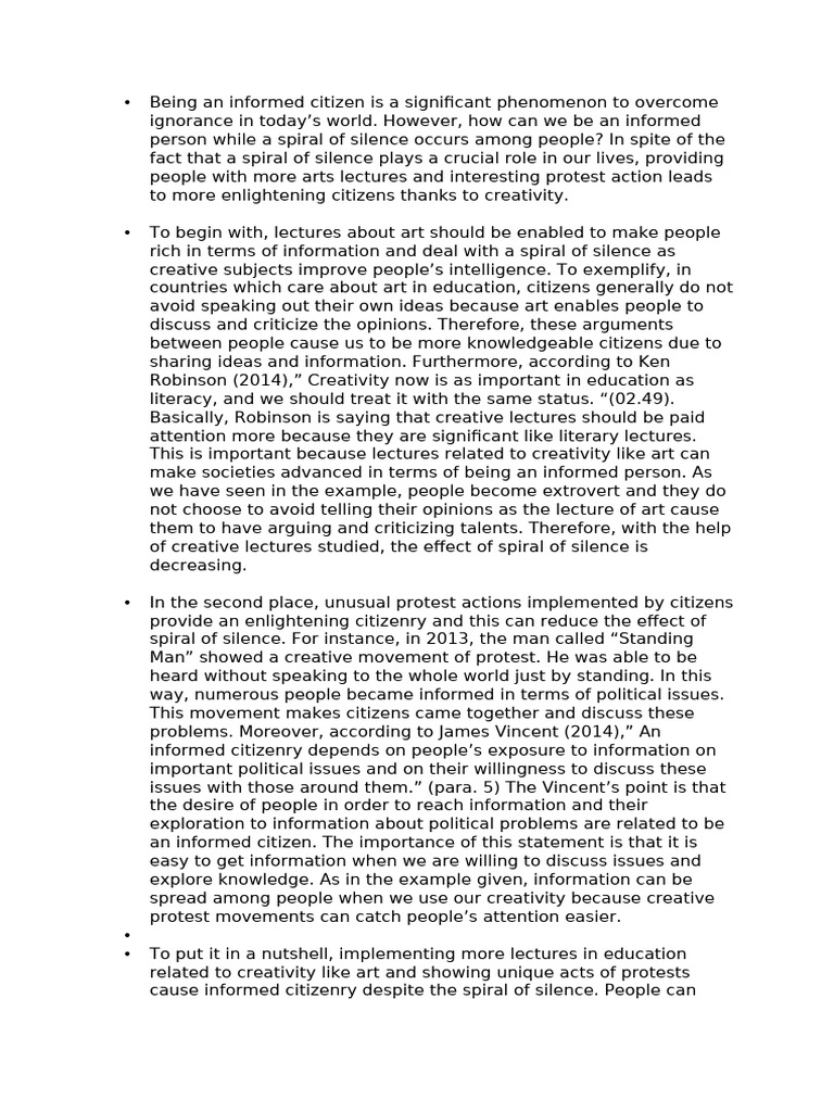 Enhancing Informed Citizenship Through Creativity | PDF | Creativity ...