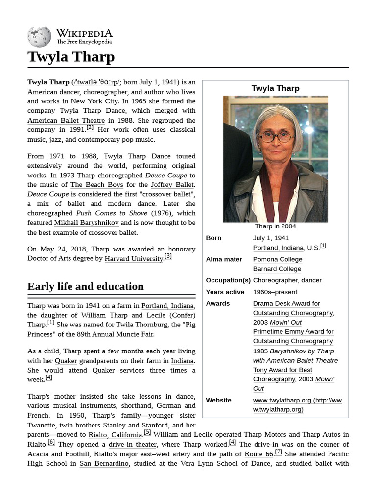 Twyla_Tharp | PDF | Dances