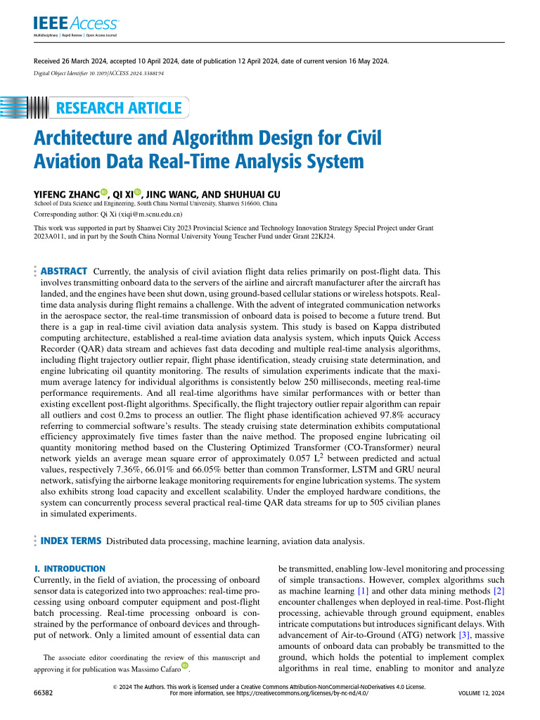 Architecture and Algorithm Design for Civil Aviation Data Real-Time Analysis System | PDF ...