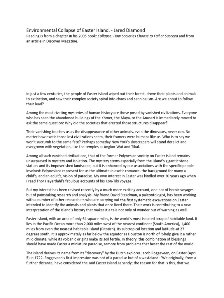 Easter Island's Environmental Collapse | PDF | Seabird | Polynesia