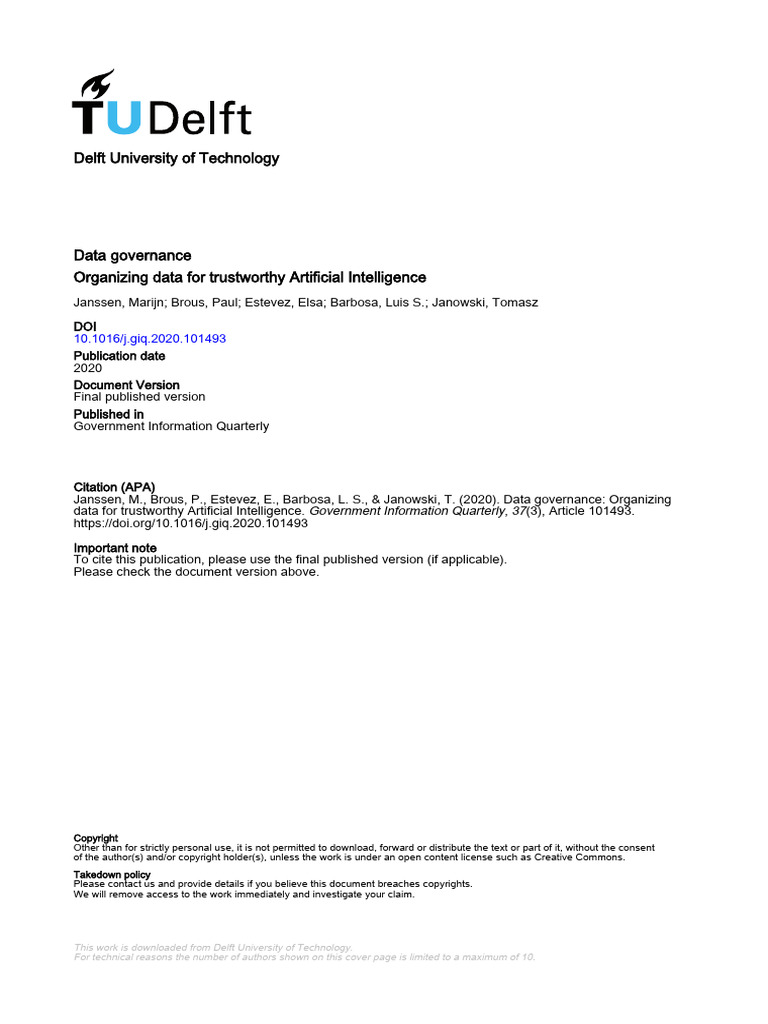 Data governance- Organizing data for trustworthy Artificial ...