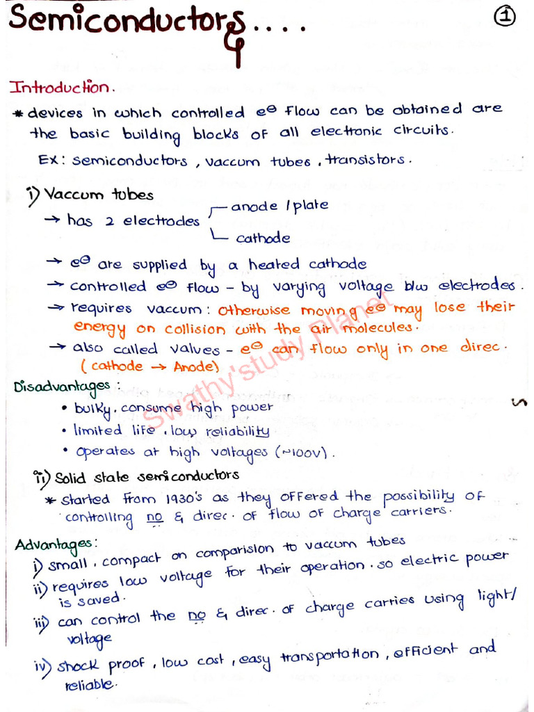 Semiconductors Notes PDF | PDF
