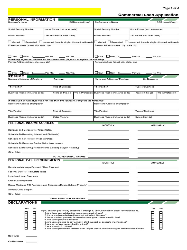 Commercial Loan Application Pdf Race And Ethnicity In The United