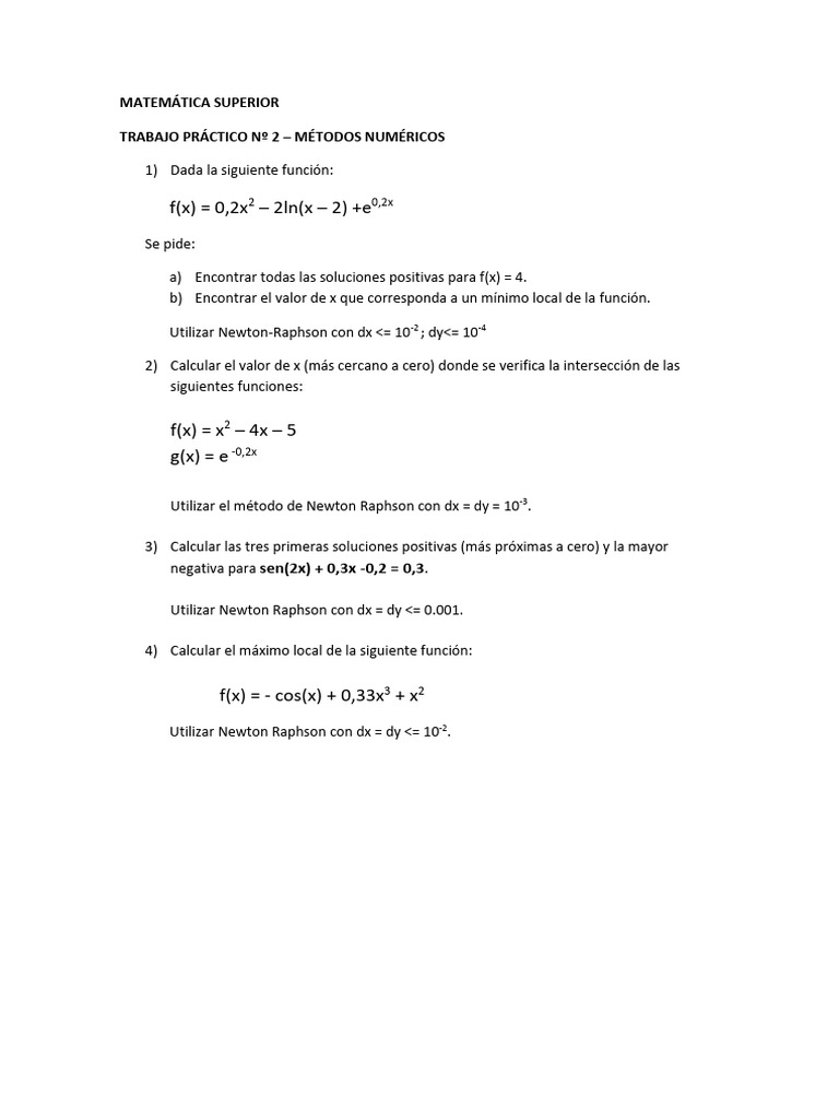 5 - Ejercicio Integrador Ec. No Lineales | PDF