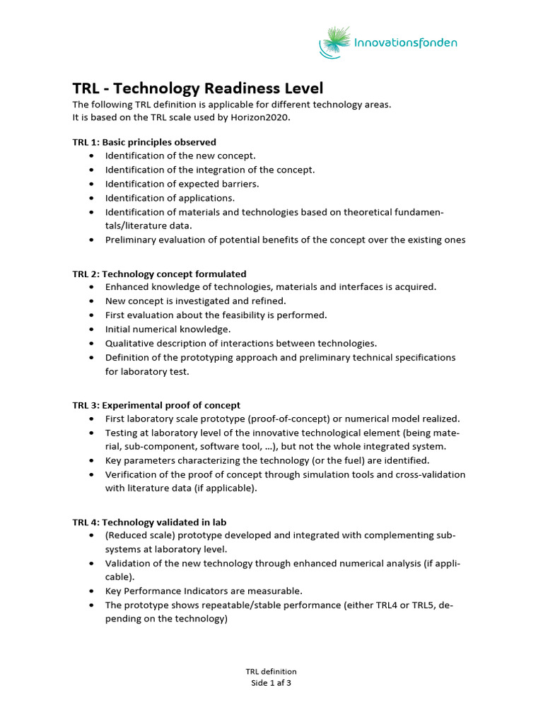 Technology Readiness Levels - TRL | PDF | Prototype | System
