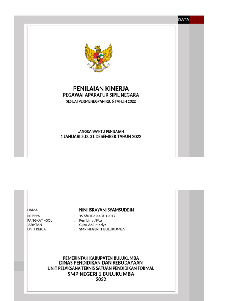 Penilaian Kinerja ASN 2022 | PDF