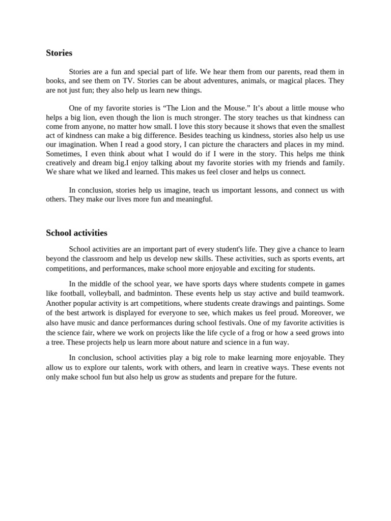 The Importance of Stories | PDF