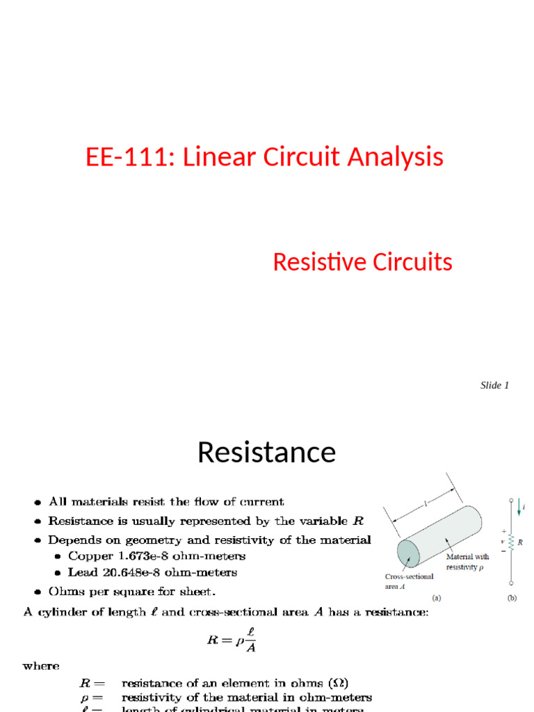 03 - Resistive Circuits | PDF | Network Analysis (Electrical Circuits) | Electrical Network