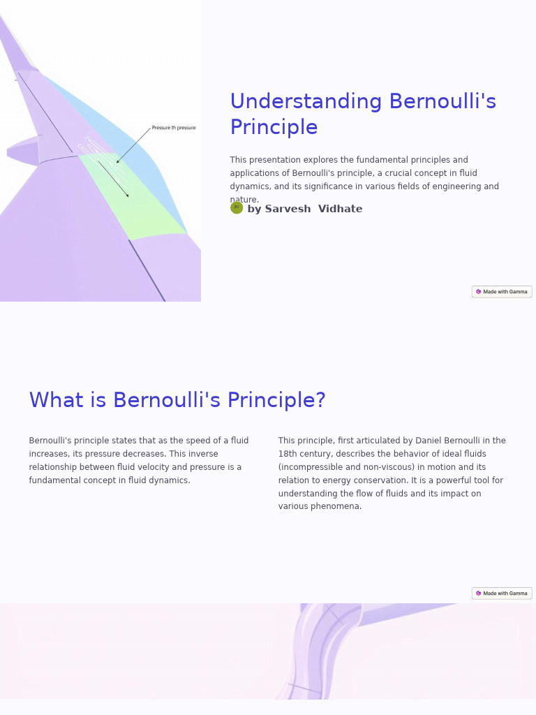Understanding Bernoulli's Principle | PDF | Lift (Force) | Pressure