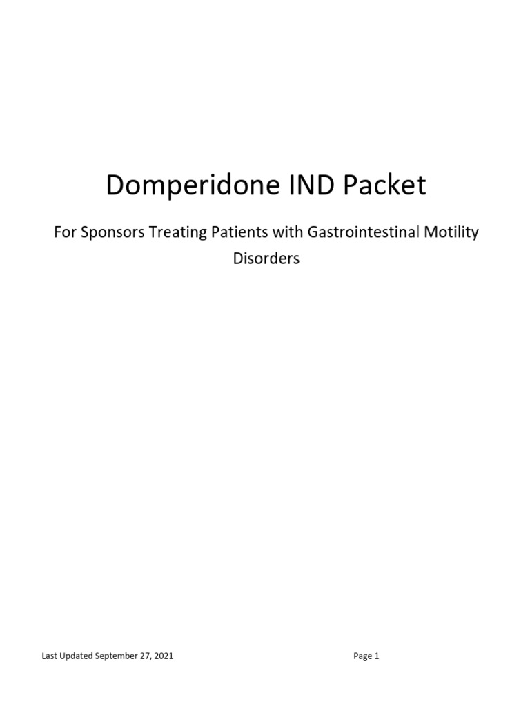 09-28-21-91-34-67-Domperidone IND Packet 09.2021 | PDF | Institutional ...