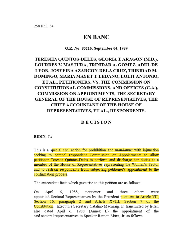 Deles Vs Committee On Constitutional Commission | PDF | Presidents Of ...