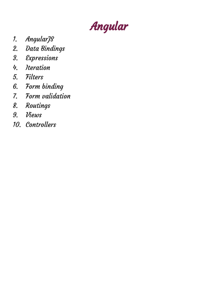 Angular | PDF | Angular Js | Model–View–Controller Angular | PDF | Angular Js | Model–View–Controller