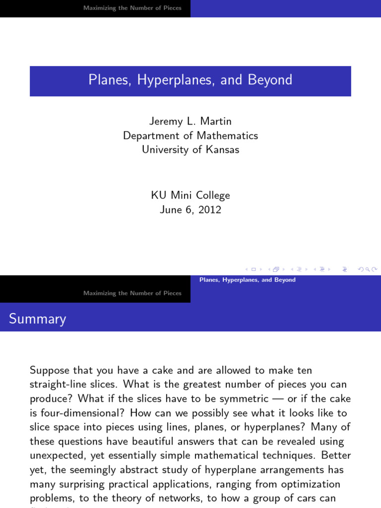 cake cutting problem, linear algebra | PDF | Symmetry | Mathematics