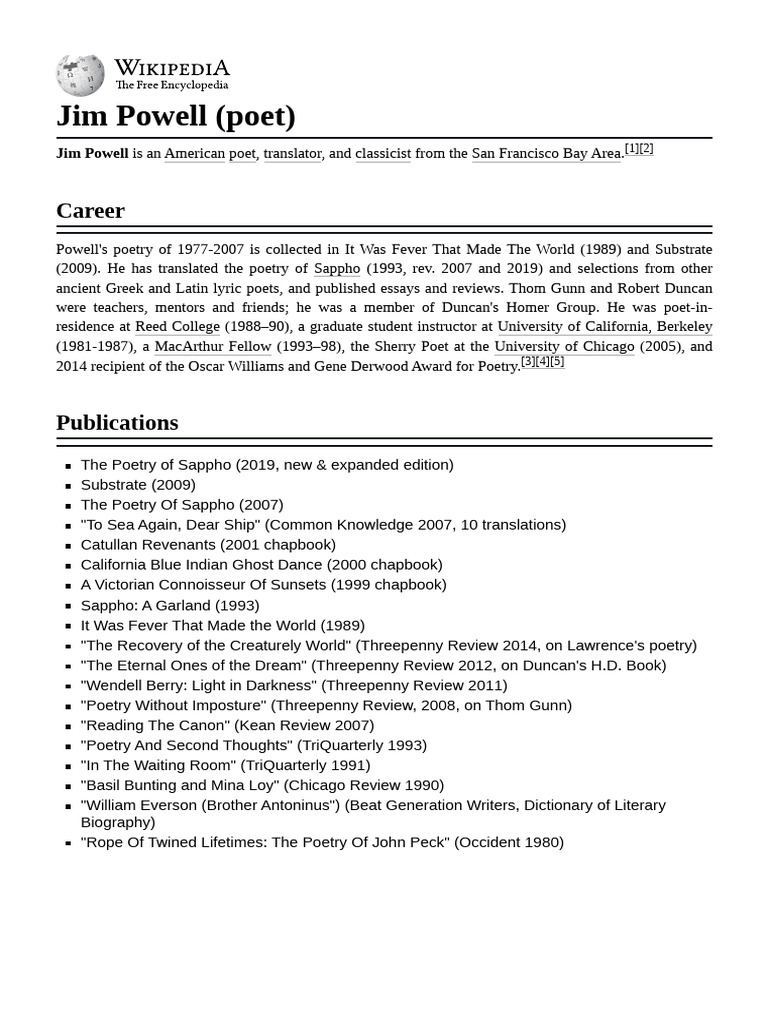 Jim_Powell_(poet) | PDF | American Poets | Poets