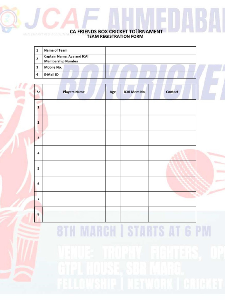 Team Registration Form | PDF