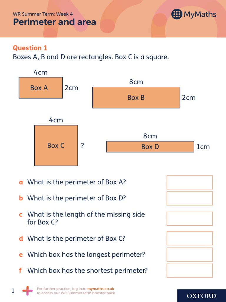 MyMaths Y4 PerimeterAndArea Week4 | PDF | Area | Quantity