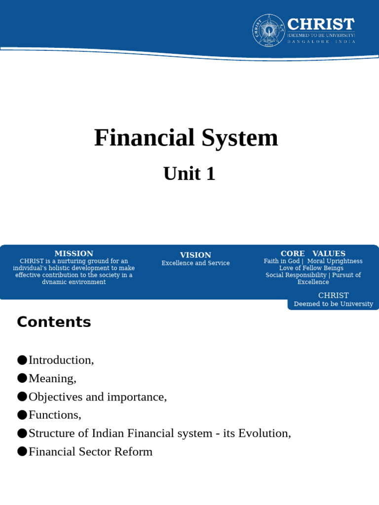 Fms Unit 1 Intro | PDF | Securities (Finance) | Banks