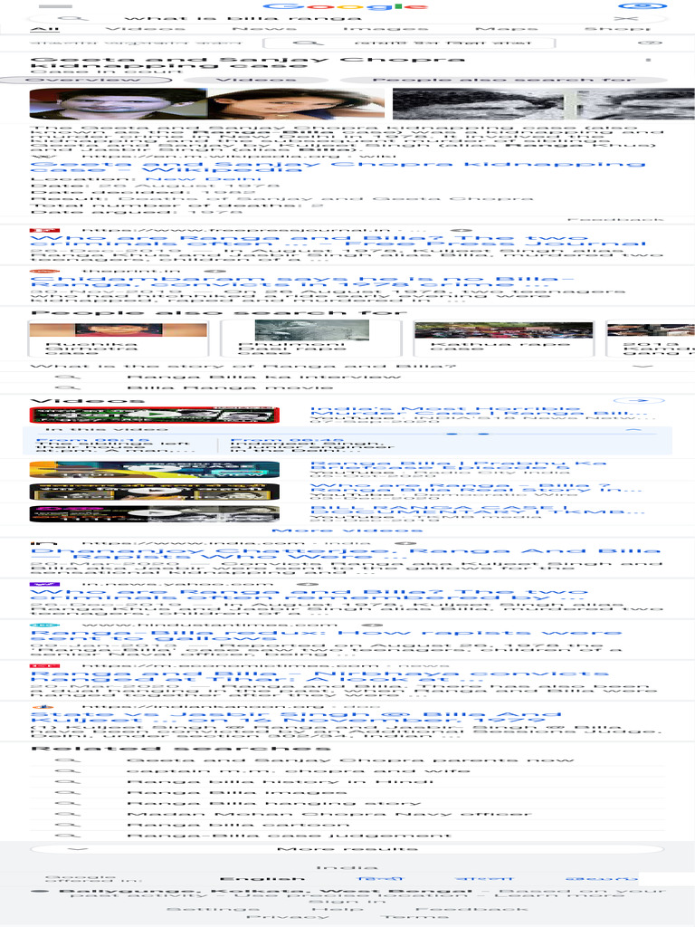 What Is Billa Ranga - Google Search | PDF | Murder | Violence Against Women