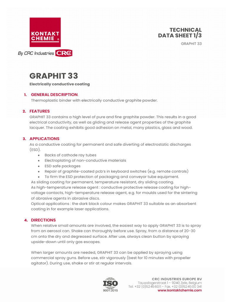 GRAPHIT 33 datasheet | PDF | Graphite | Coating