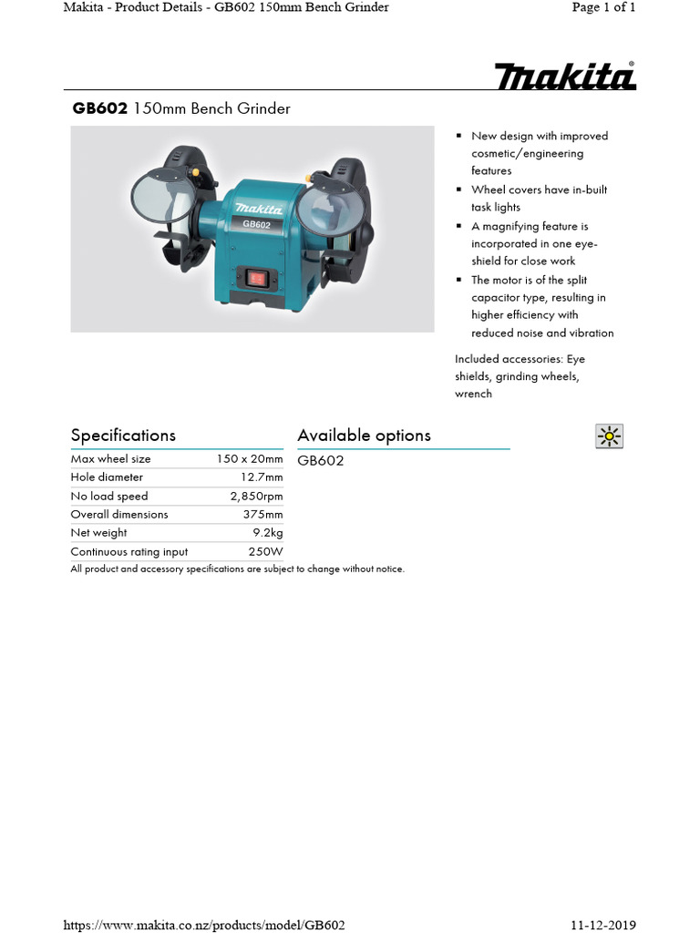 Bench grinding spec | PDF