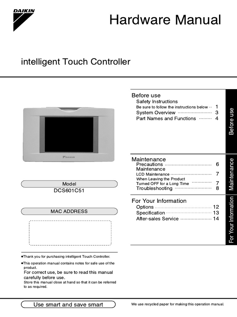 DCS601C51_ ITC_ Hardware manual_Operation manuals_English | PDF ...