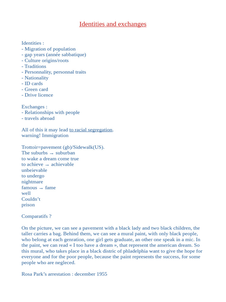 CH1 Identities Et Exchanges | PDF