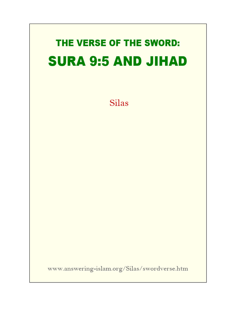Sword Verses & Jihad in Quran - Silas | PDF | Muhammad | Surah