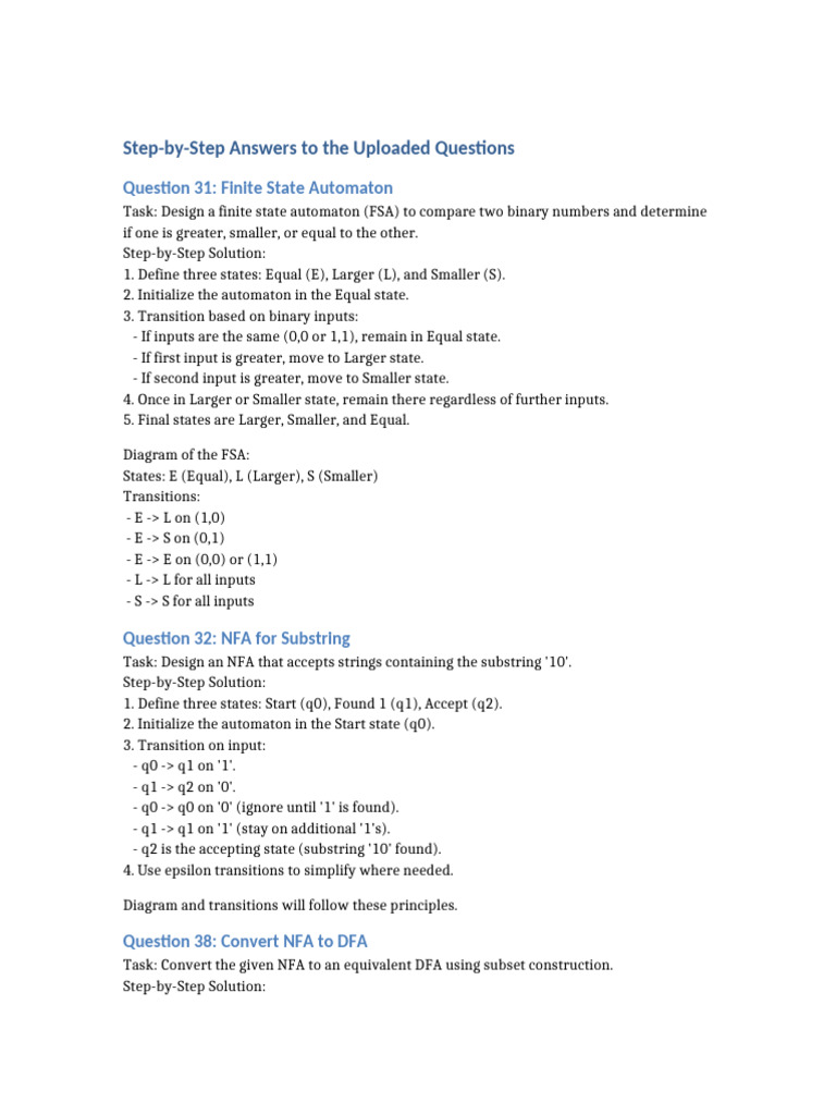 Step by Step Solutions | PDF