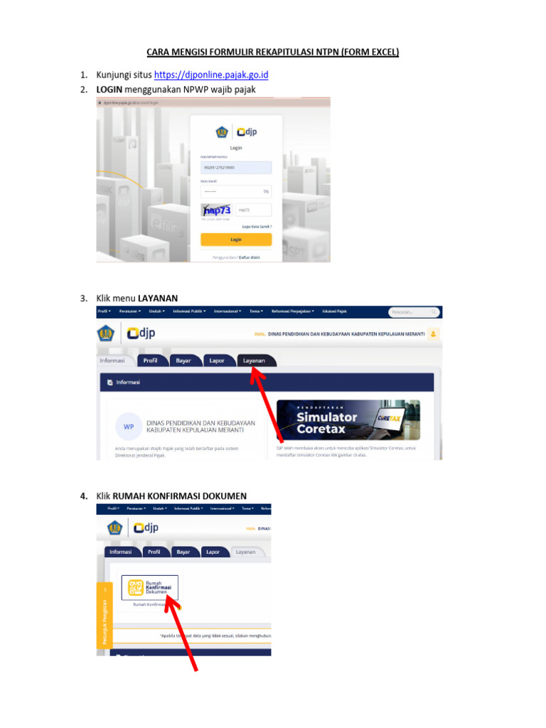 Cara Input NTPN di DJP Online | PDF