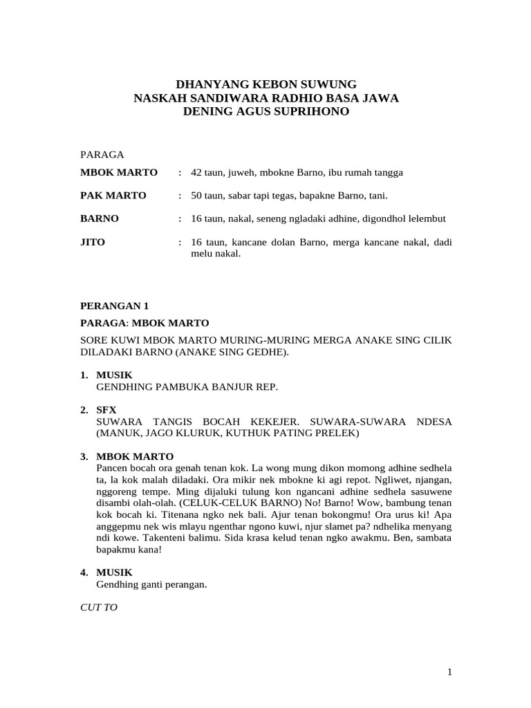 Dhanyang Kebon Suwung | PDF